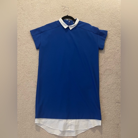 Zara | Dresses | Zara Blue And White Womens Boxy Dress | Poshmark